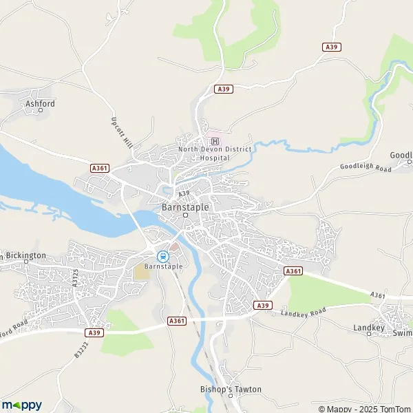 Map Barnstaple: map of Barnstaple, North Devon EX31 1 and practical ...