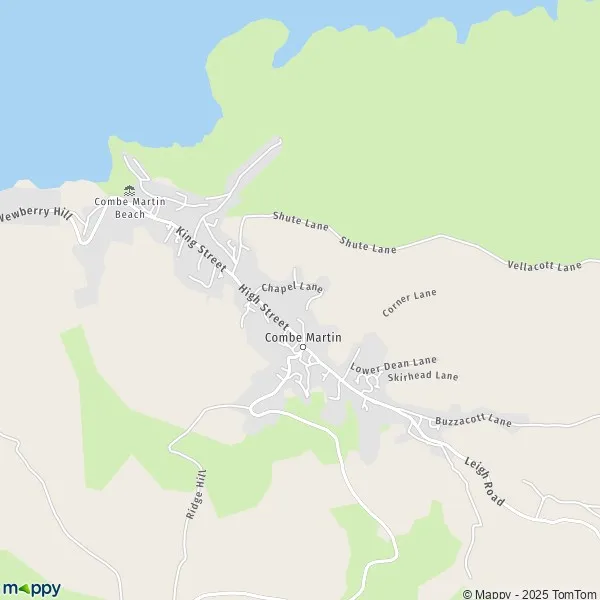 Map Combe Martin: map of Combe Martin, North Devon EX34 0 and practical ...