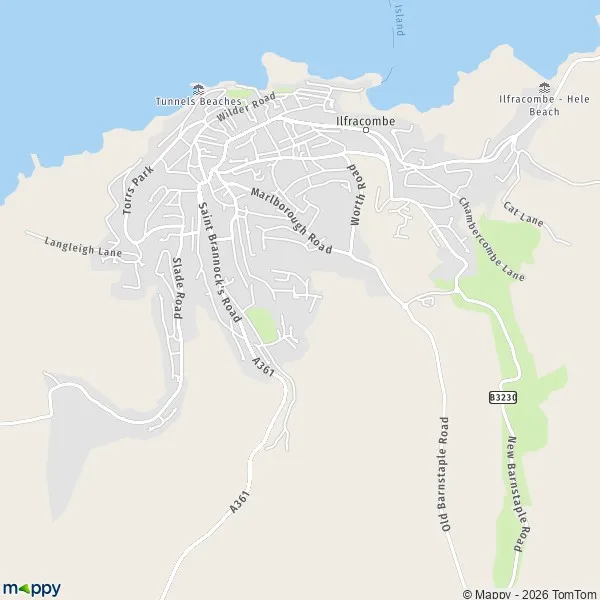 Map Ilfracombe: map of Ilfracombe, North Devon EX34 9 and practical ...