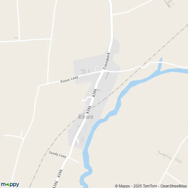 Map Rewe: map of Rewe, East Devon EX5 4 and practical information