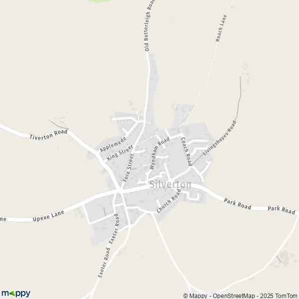 Map Silverton: map of Silverton, Mid Devon EX5 4 and practical information