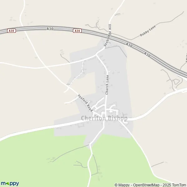 Map Cheriton Bishop: map of Cheriton Bishop, Mid Devon EX6 6 and ...