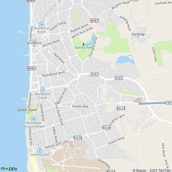 Map South Shore: map of South Shore, Blackpool FY4 1 and practical ...