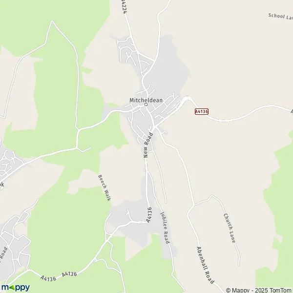 Map Mitcheldean: map of Mitcheldean, Forest of Dean GL17 0 and ...