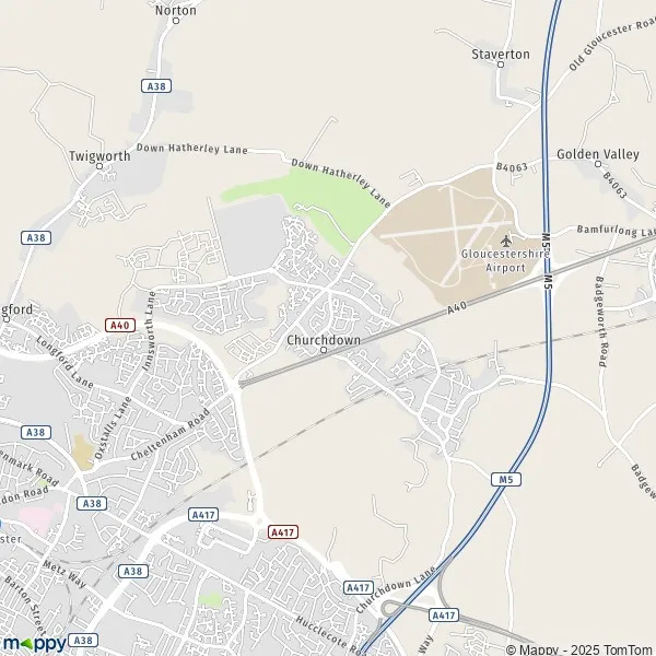 Map Churchdown: map of Churchdown, Tewkesbury GL3 2 and practical ...