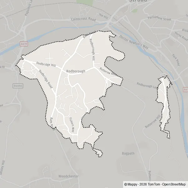 Map Rodborough: map of Rodborough, Stroud GL5 3 and practical information