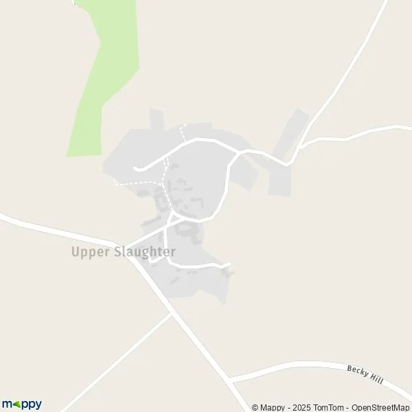 Map Upper Slaughter: map of Upper Slaughter, Cotswold GL54 2 and ...