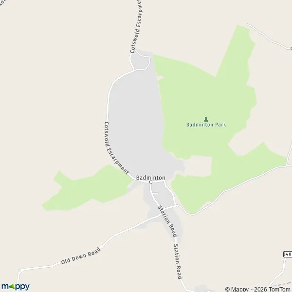 Map Badminton: map of Badminton, South Gloucestershire GL9 1 and ...