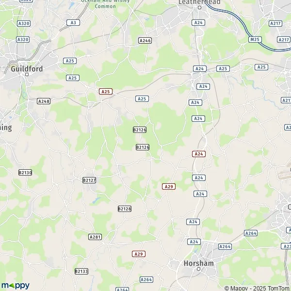 Map Abinger Roughs: map of Abinger Roughs, Guildford GU1 1-GU6 7 and ...