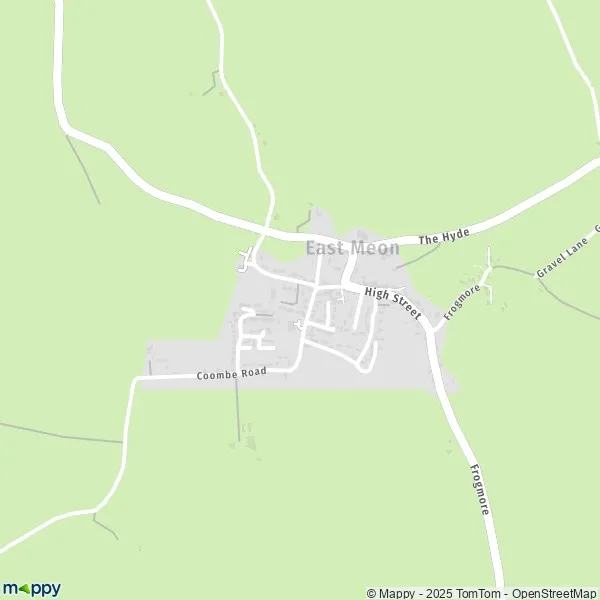 Map East Meon: map of East Meon, East Hampshire GU32 1 and practical ...