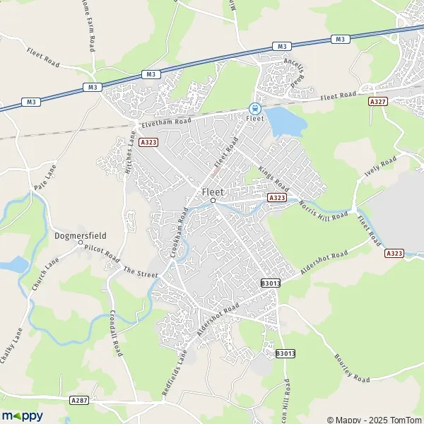 Map Fleet: map of Fleet, Hart GU51 3 and practical information