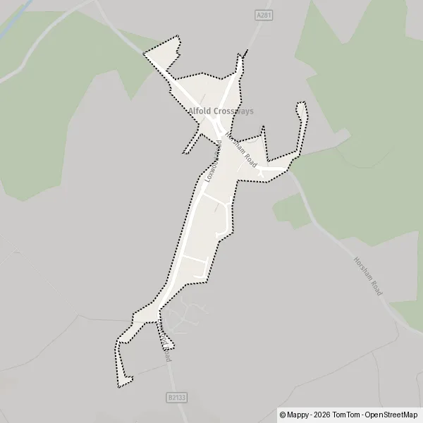 Map Alfold Crossways: map of Alfold Crossways, Waverley GU6 8 and ...