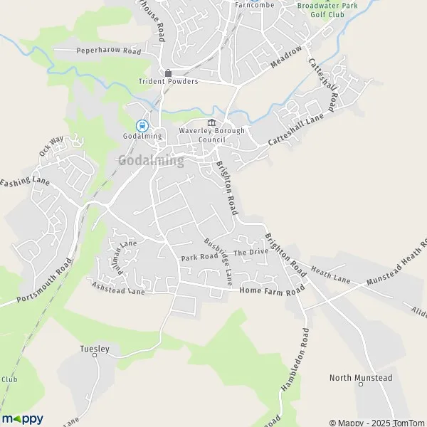Map Godalming: map of Godalming, Waverley GU7 1 and practical information