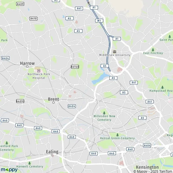 Map Brent: map of Brent (HA9 7LU) and practical information