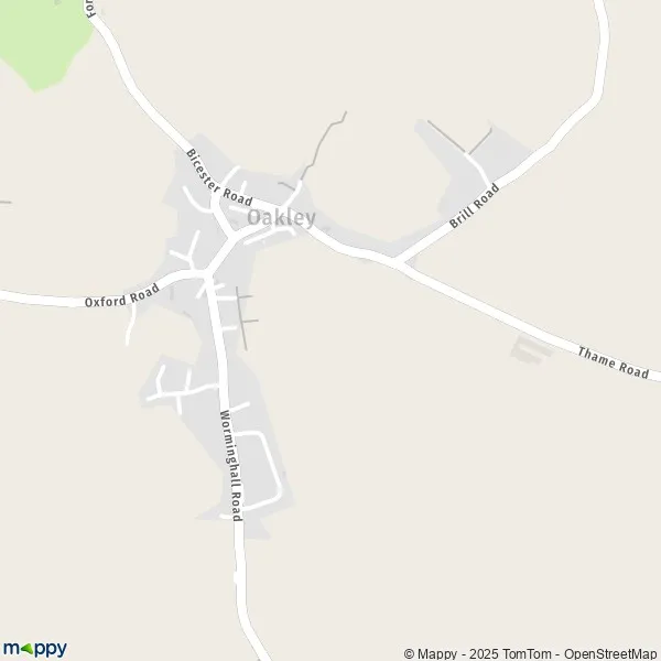 Map Oakley: map of Oakley, Buckinghamshire HP18 9 and practical information