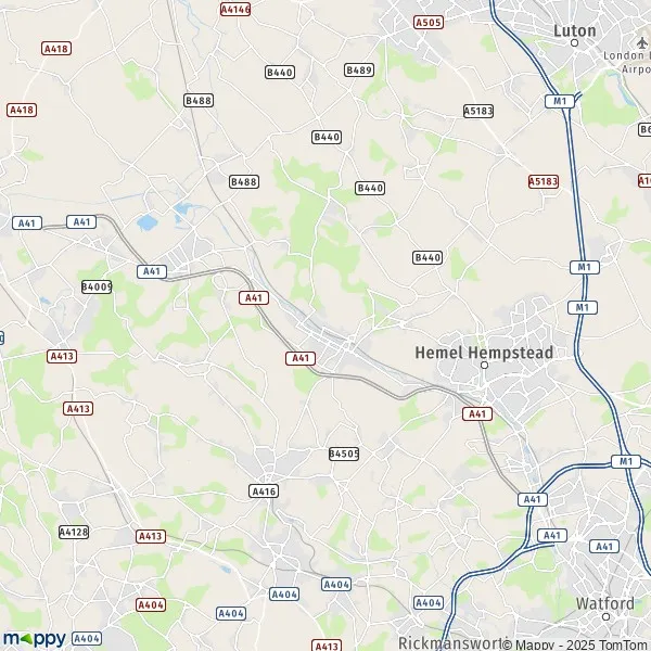 Map Dacorum: map of Dacorum (HP23) and practical information