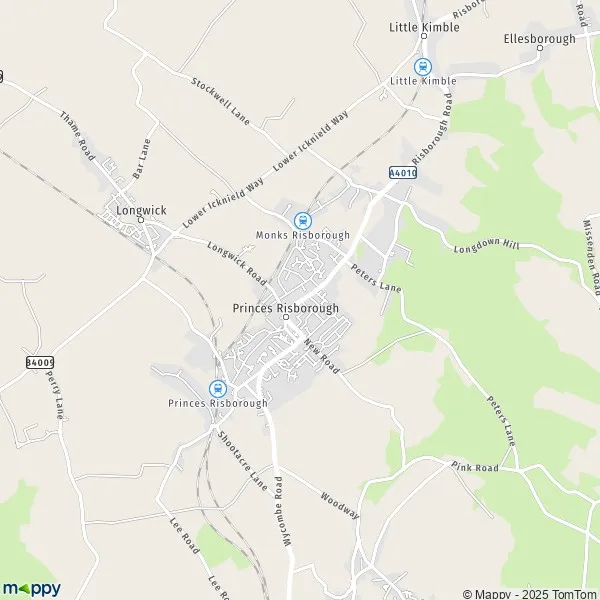 Map Princes Risborough: map of Princes Risborough, Buckinghamshire HP27 ...
