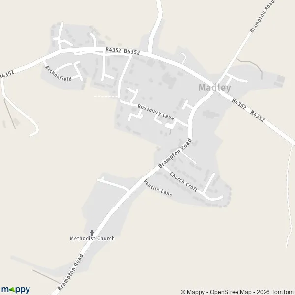 Map Madley: map of Madley, County of Herefordshire HR2 9 and practical ...