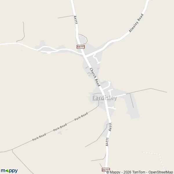 Map Eardisley: map of Eardisley, County of Herefordshire HR3 6 and ...