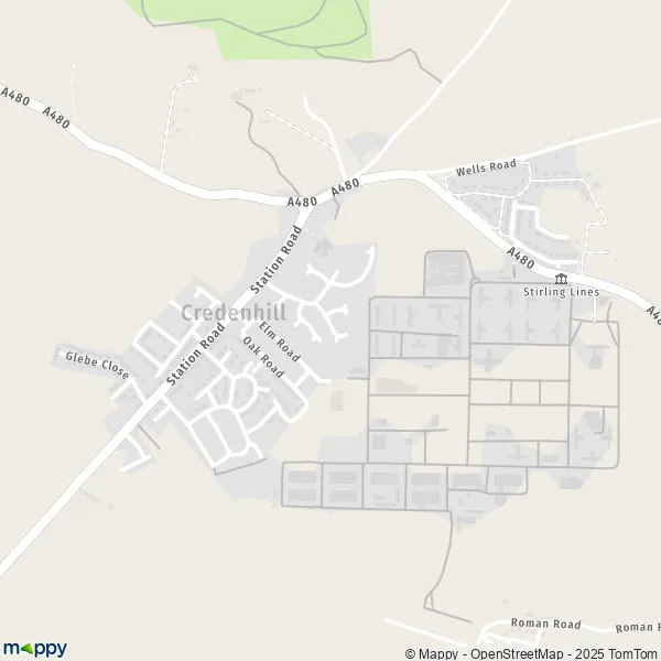 Map Credenhill: map of Credenhill, County of Herefordshire HR4 7 and ...