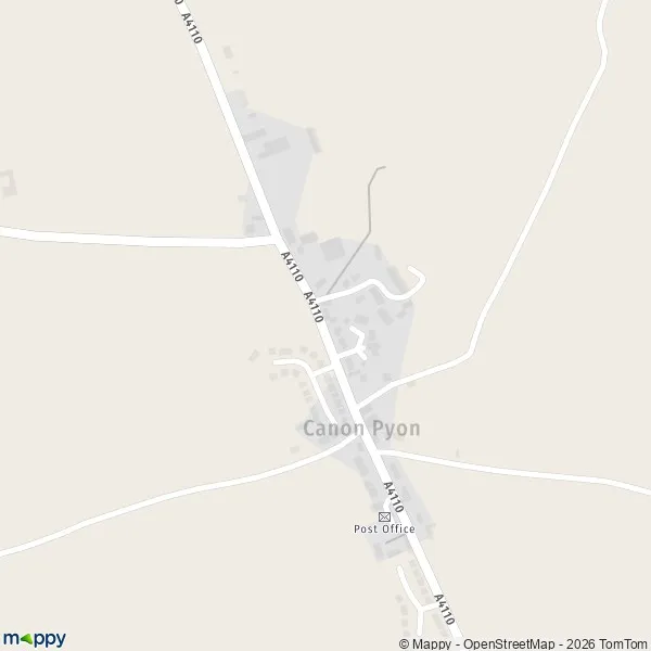 Map Canon Pyon: map of Canon Pyon, County of Herefordshire HR4 8 and ...