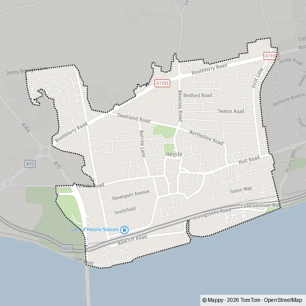 Map Hessle: map of Hessle, East Riding of Yorkshire HU13 0 and ...