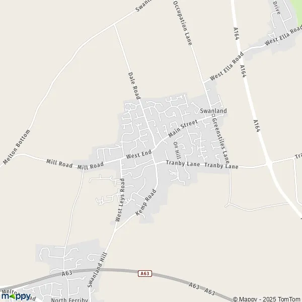 Map Swanland: map of Swanland, East Riding of Yorkshire HU14 3 and ...