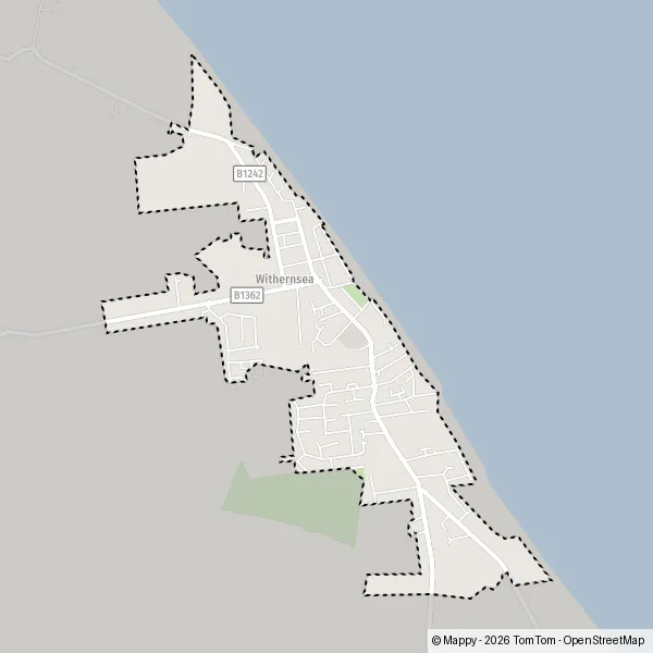 Map Withernsea: map of Withernsea, East Riding of Yorkshire HU19 2 and ...