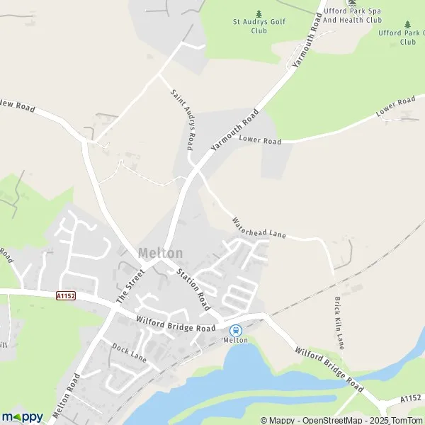 Map Melton: map of Melton, East Suffolk Council IP12 1 and practical ...