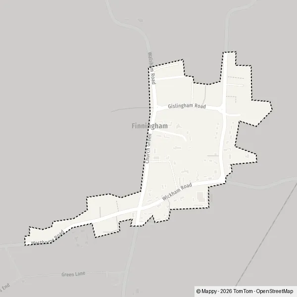 Map Finningham: map of Finningham, Mid Suffolk IP14 4 and practical ...