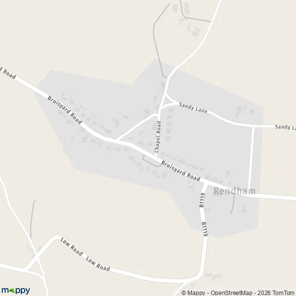 Map Rendham: map of Rendham, East Suffolk Council IP17 2 and practical ...