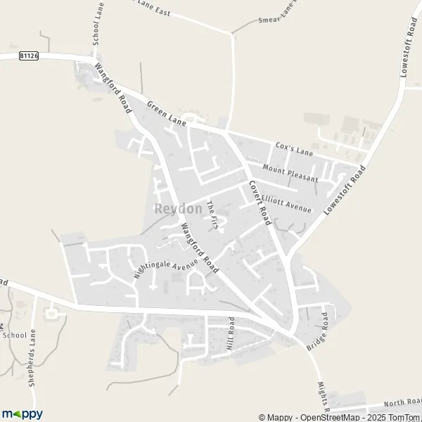 Map Reydon: map of Reydon, East Suffolk Council IP18 6 and practical ...