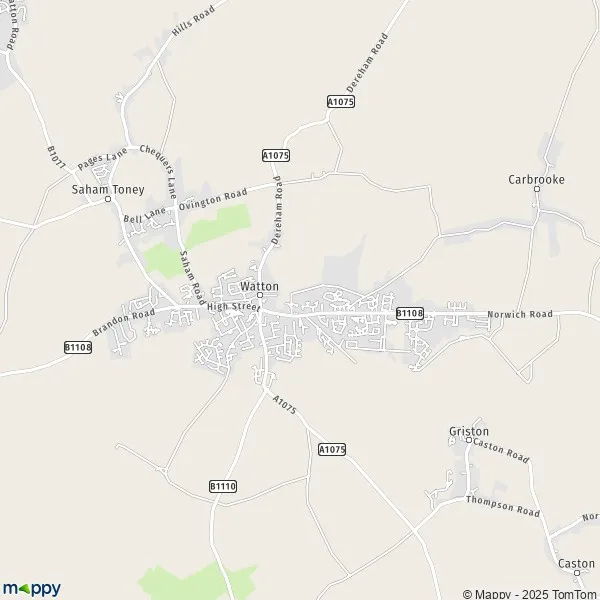 Map Watton: map of Watton, Breckland IP25 6 and practical information
