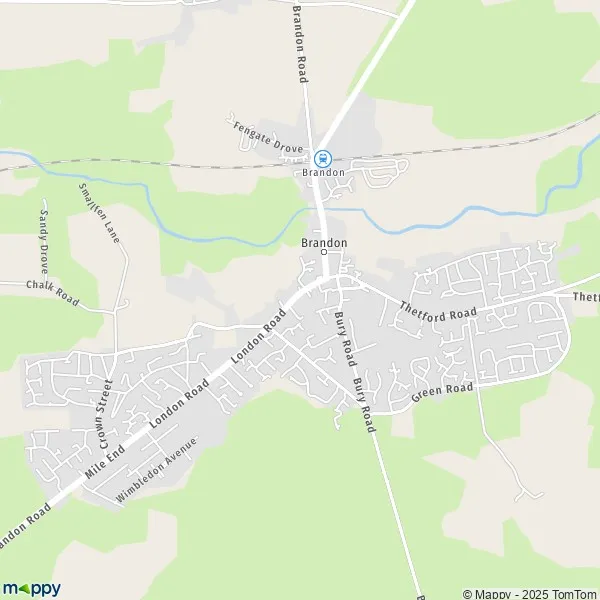 Map Brandon: map of Brandon, Saint Edmundsbury IP27 0 and practical ...