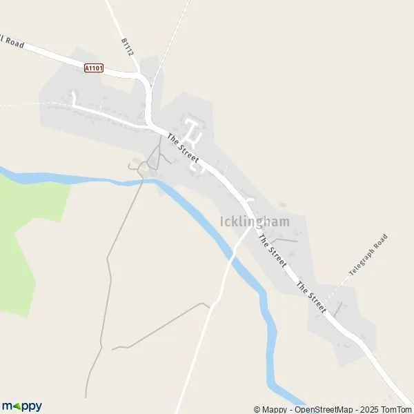 Map Icklingham: map of Icklingham, Saint Edmundsbury IP28 6 and ...