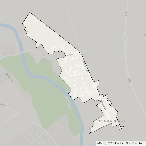 Map Fornham Saint Martin: map of Fornham Saint Martin, Saint ...