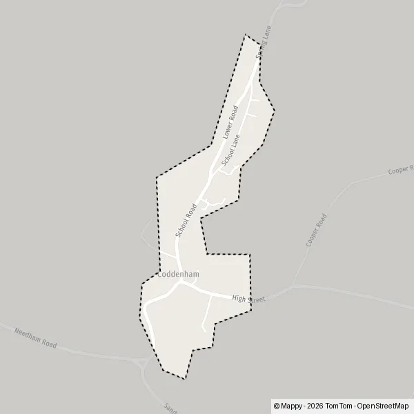 Map Coddenham: map of Coddenham, Mid Suffolk IP6 9 and practical ...