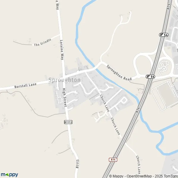 Map Sproughton: map of Sproughton, Babergh IP8 3 and practical information