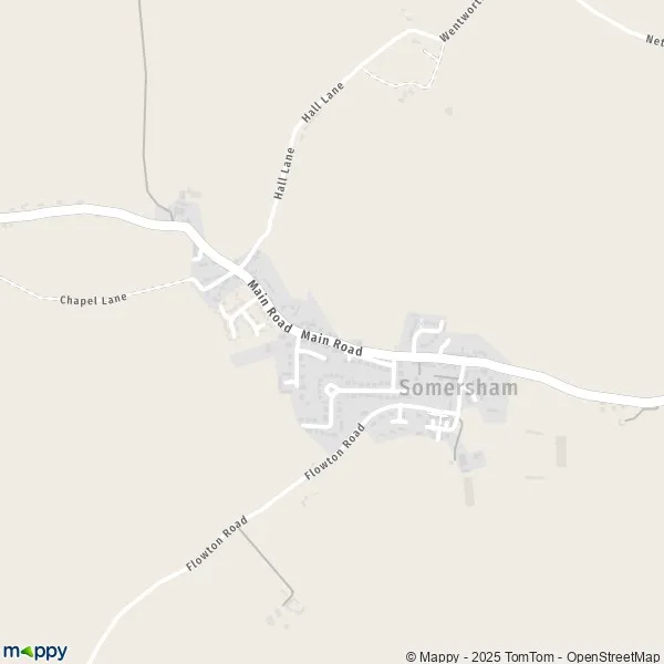 Map Somersham: map of Somersham, Mid Suffolk IP8 4 and practical ...
