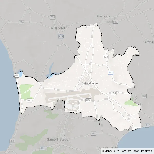 Map Saint Peter: map of Saint Peter (JE3 1) and practical information