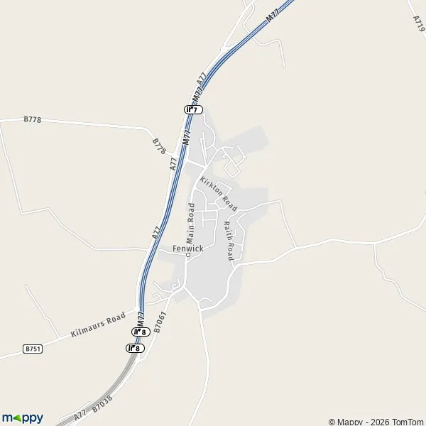 Map Fenwick: map of Fenwick, East Ayrshire KA3 6 and practical information