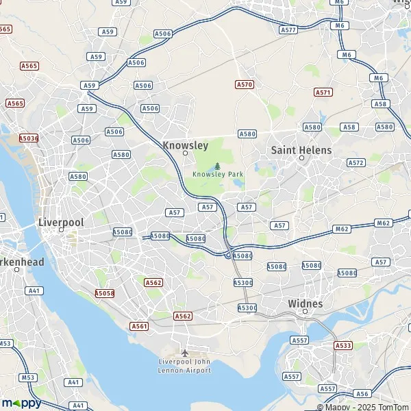 Map Knowsley: map of Knowsley (L26) and practical information