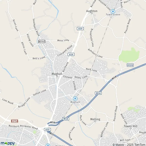 Map Maghull: map of Maghull, Sefton L31 0 and practical information