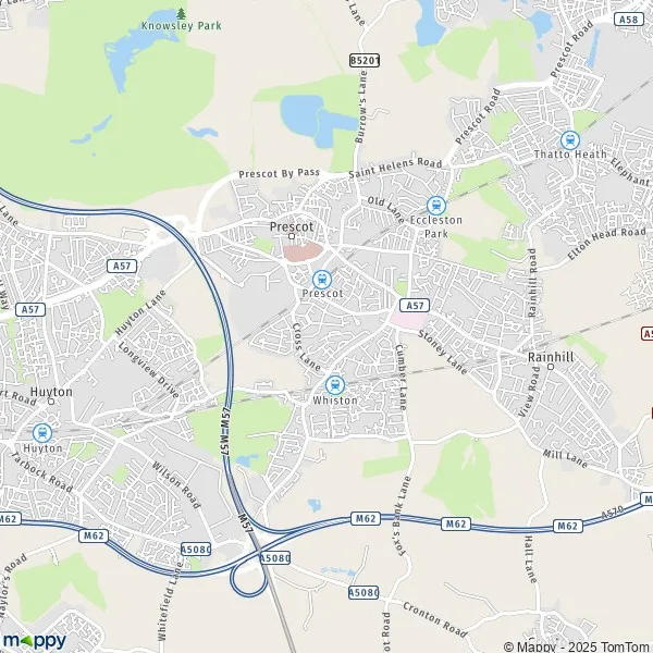 Map Prescot: map of Prescot, Knowsley L34 5 and practical information