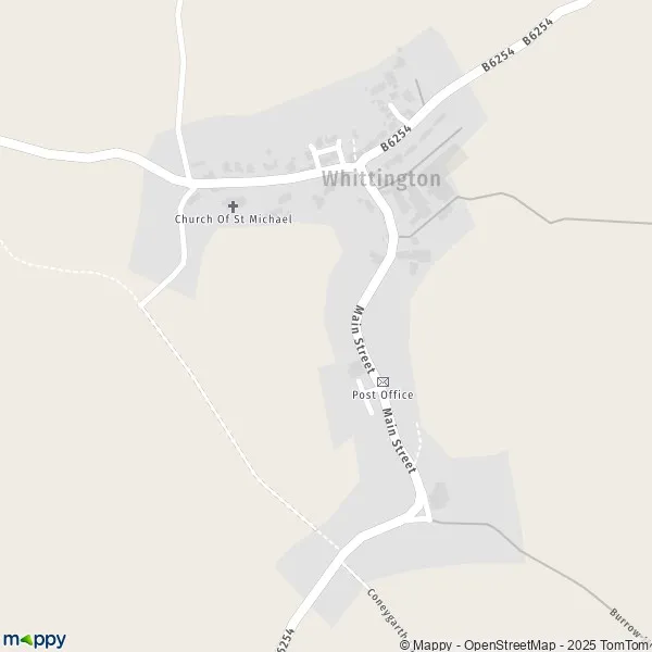 Map Whittington: map of Whittington, Lancaster LA6 2 and practical ...