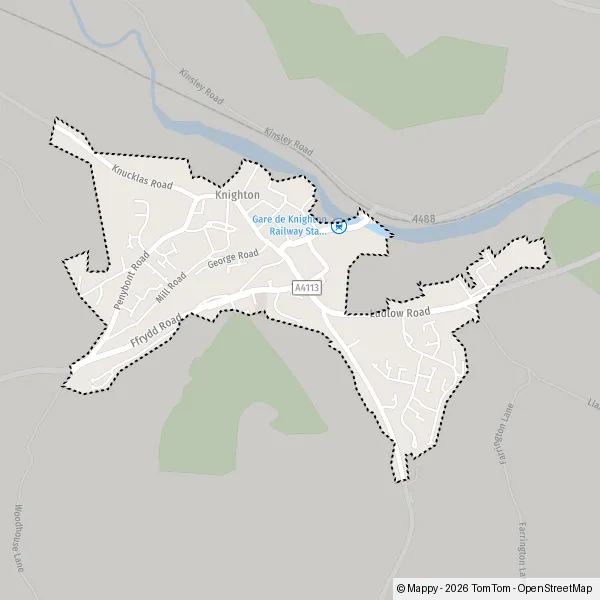 Map Knighton: map of Knighton, Powys LD7 1 and practical information
