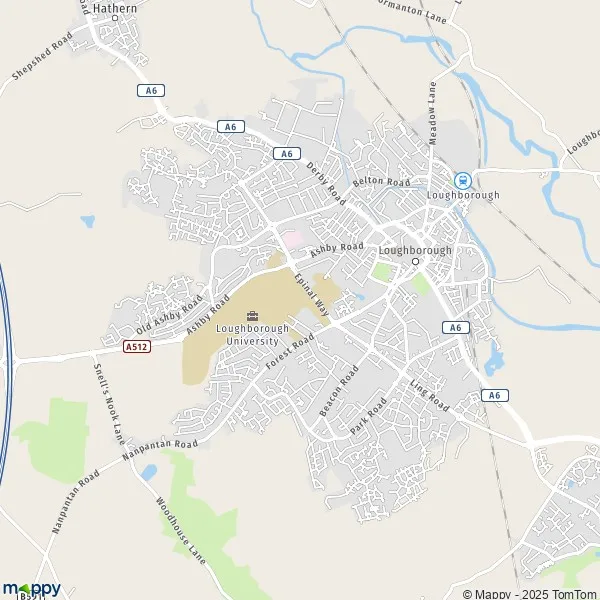 Map Loughborough: map of Loughborough, Charnwood LE11 2 and practical ...