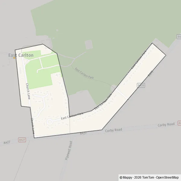 Map East Carlton: map of East Carlton, North Northamptonshire LE16 8 ...