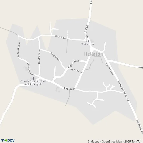 Map Hallaton: map of Hallaton, Harborough LE16 8 and practical information