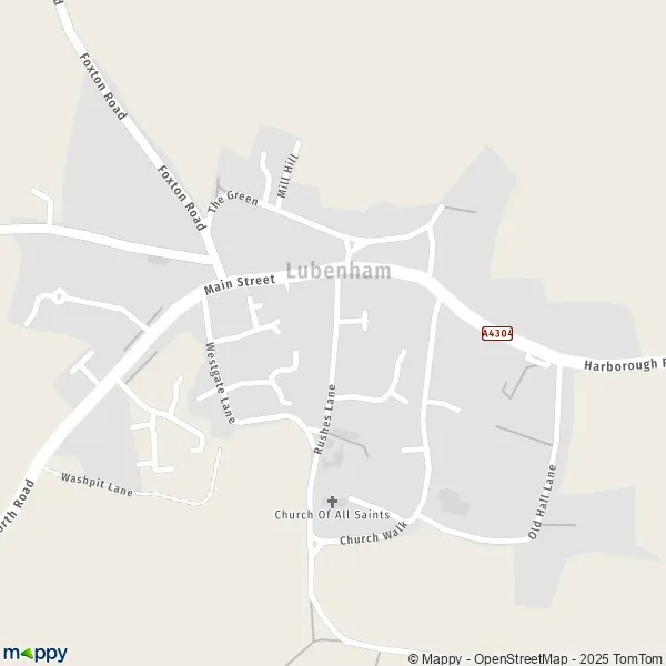 Map Lubenham: map of Lubenham, Harborough LE16 9 and practical information